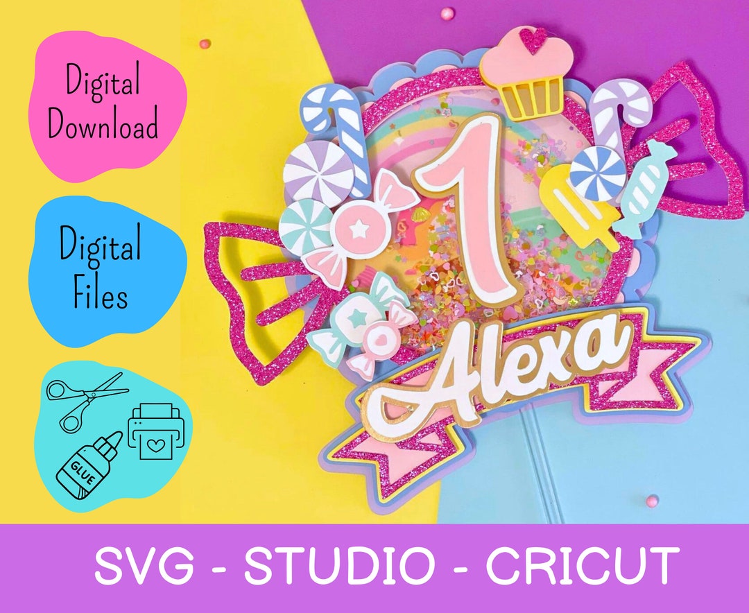 Cut File Candyland Cake Topper / Candy Cake Topper Svg / Candyland ...