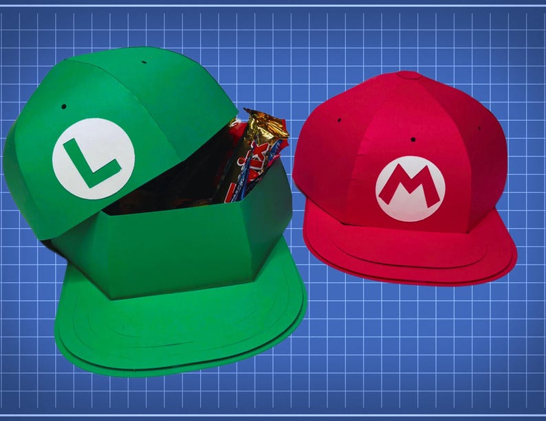 SVG Cut File Luigi Cap Svg / Baseball Cap Favor Box / Brothers Party ...