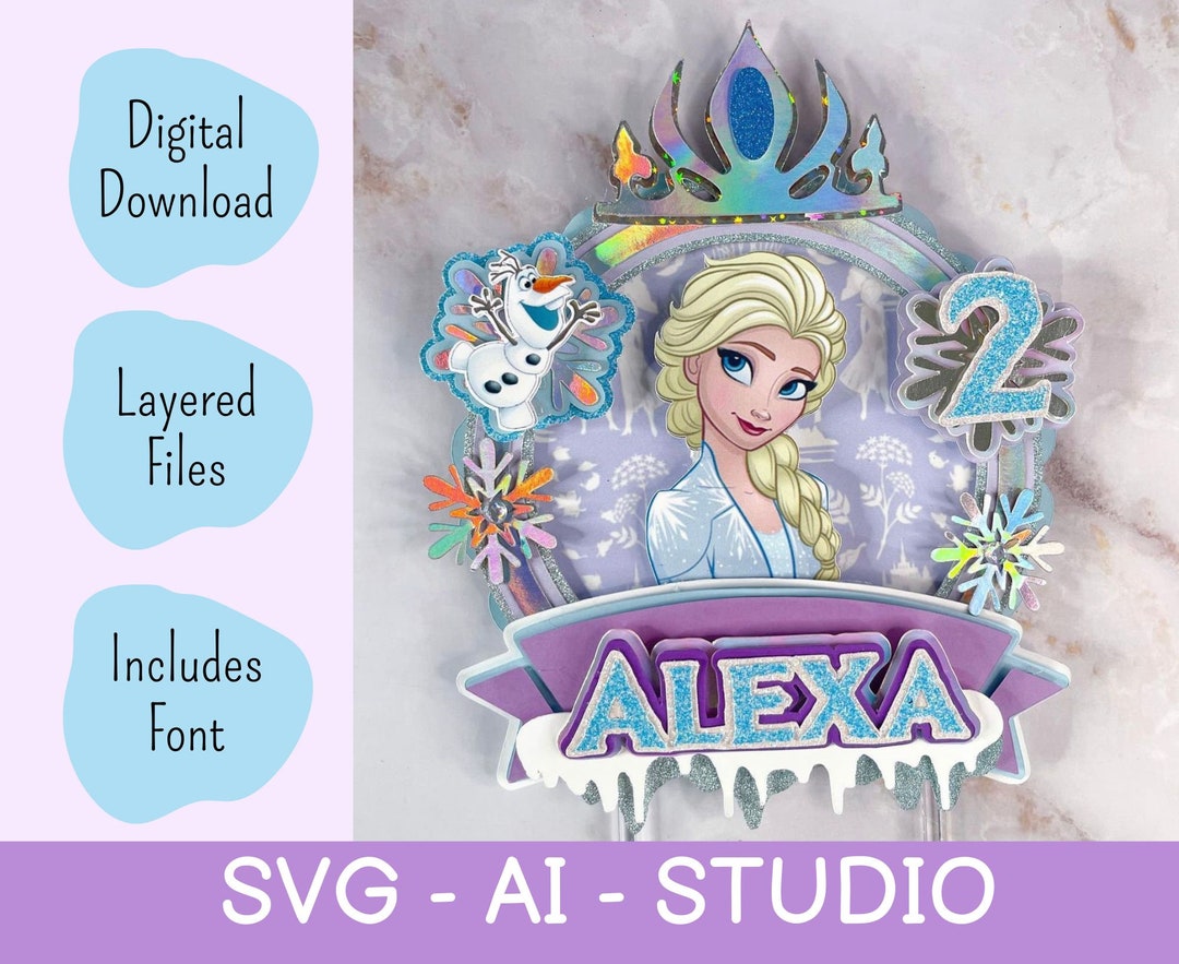 Princess Elsa Cake Topper Frozen Cake Topper Elsa Birthday - Etsy