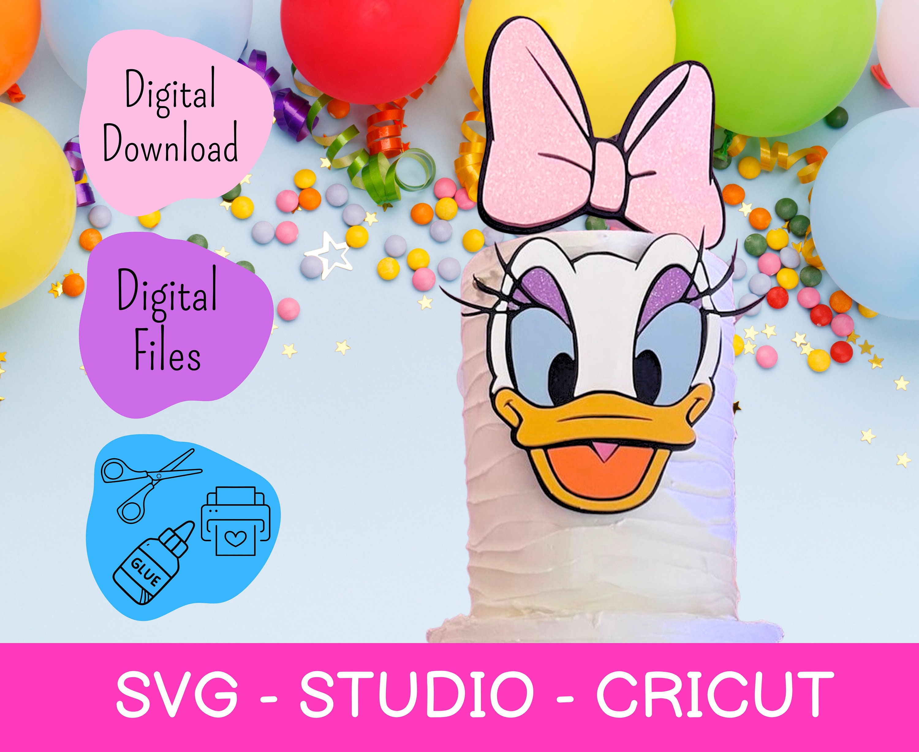 Daisy Duck Svg / Daisy Duck Cake Topper / Daisy Duck Birthday - Etsy