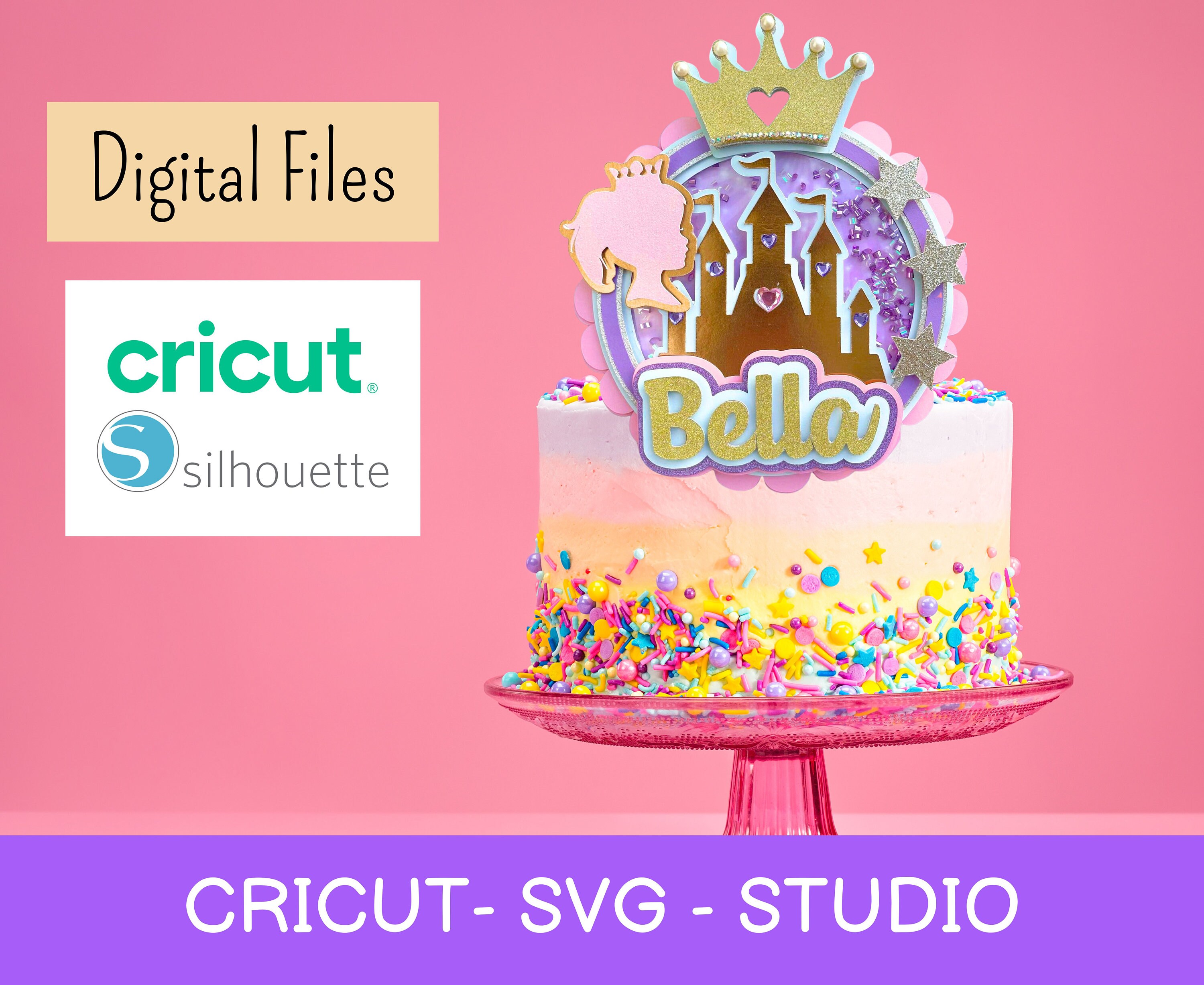 Princess Topper Svg / Pink Doll Cake Topper / Princess Doll - Etsy