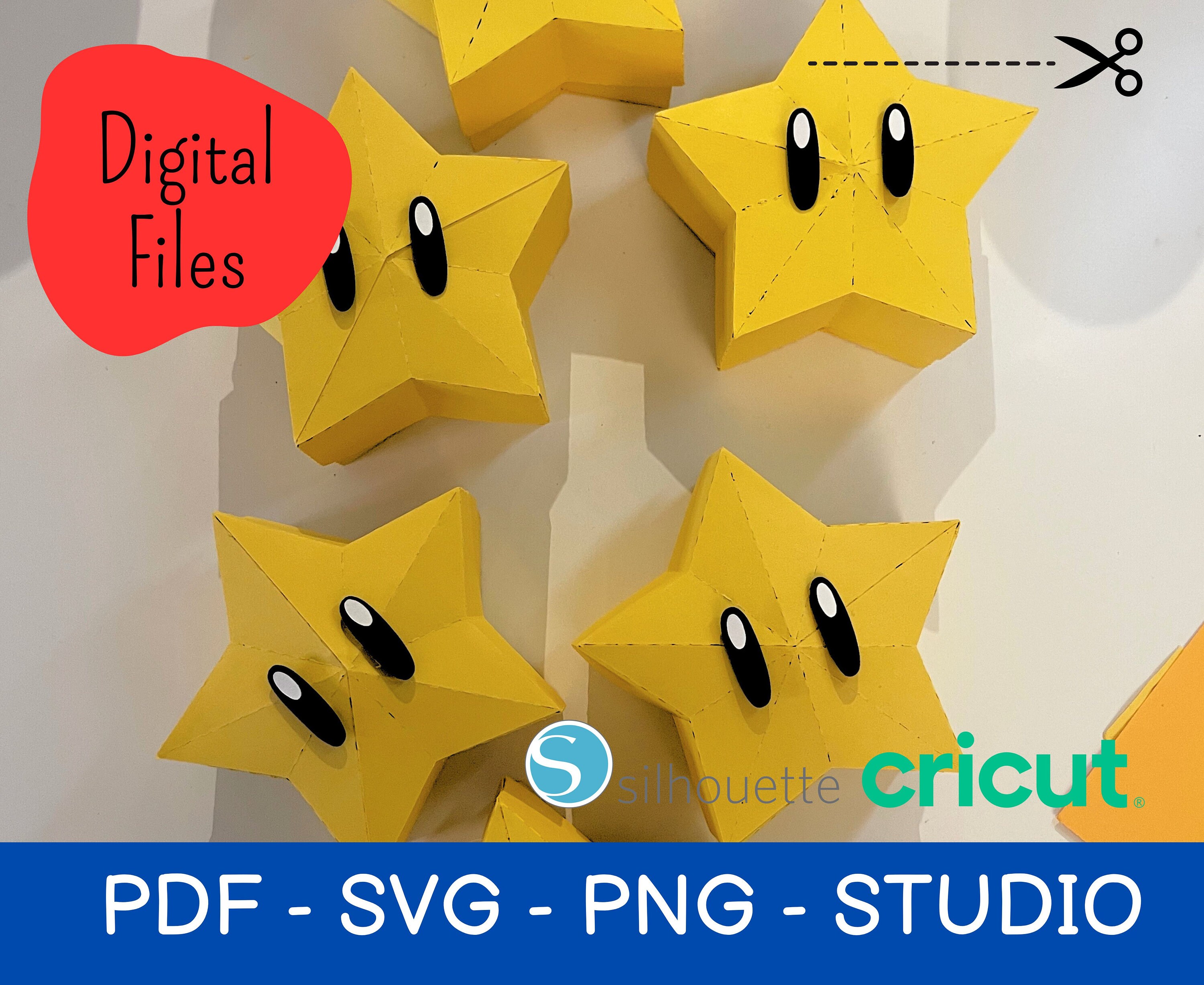 Star Favor Box / Mario Favor Party / Star Box Template - Etsy