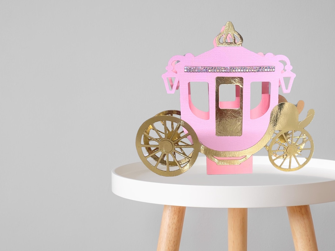 3D Princess Carriage Favor Box SVG – Fairy Tale Party Favor Box ...