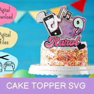 SVG Cut File Social Media Influencer Cake Topper | SVG for Content ...