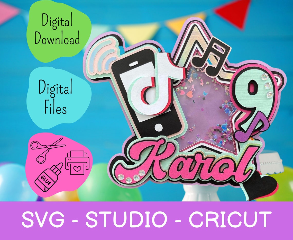 Tik Tok Topper Svg / Influencer Birthday Party / Tik Tok Party - Etsy ...