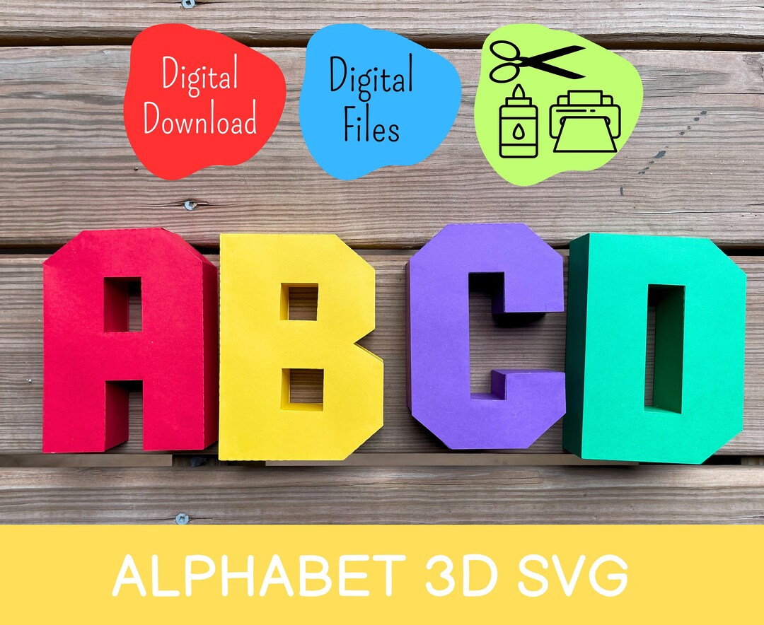 Cut File 3D Alphabet Letters SVG / 3d Letters Svg - Etsy