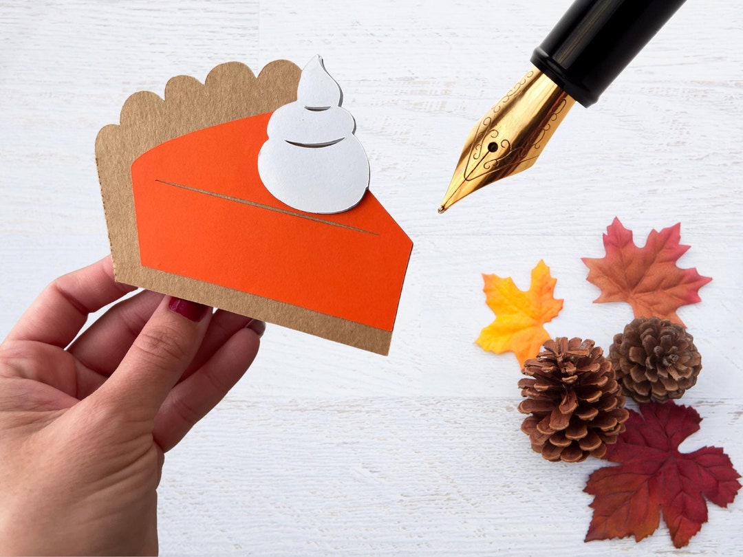 SVG Cut File 3D Pumpkin Pie Card - Perfect for Fall Celebrations, Thanksgiving Greetings, and ...