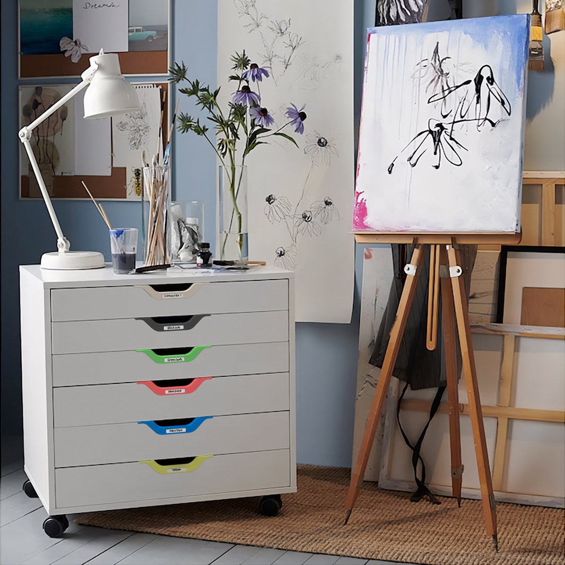 Custom Alex Handles With Label Holder Ikea Alex Drawer Inserts With ...