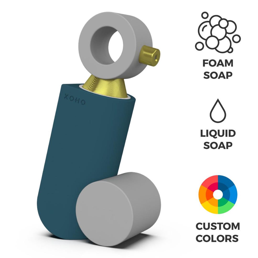 Bathroom Soap Dispenser • Liquid or Foam Soap Pump • Modern Hand Cream ...