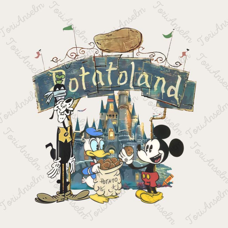 Vintage Mickey and Friends PNG SVG, Potatoland Png,castle Tee, Funny ...