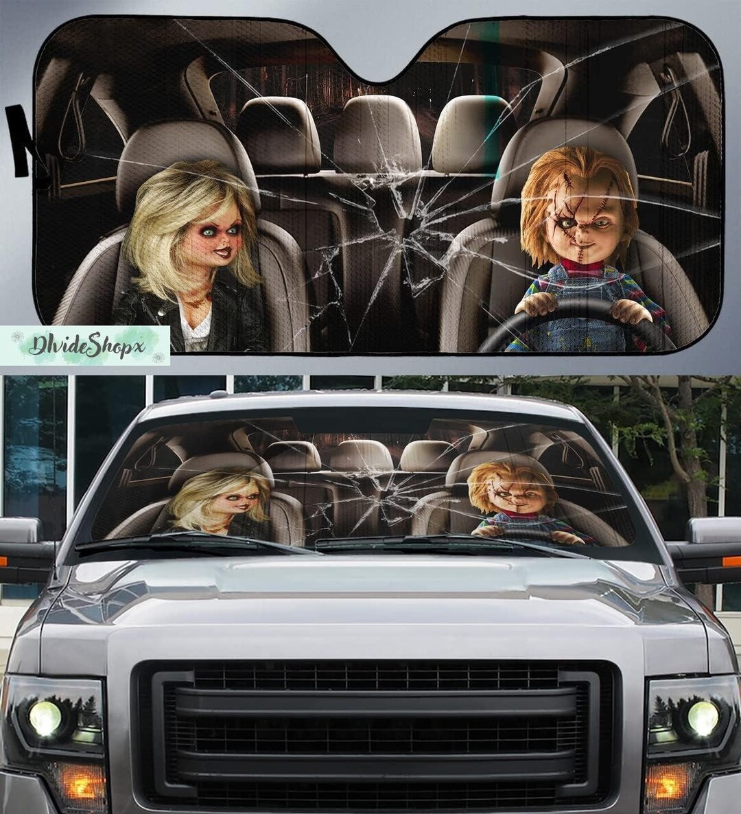 Chucky Car Sun Shade Chucky and Tiffany Sunshade Chucky Auto - Etsy