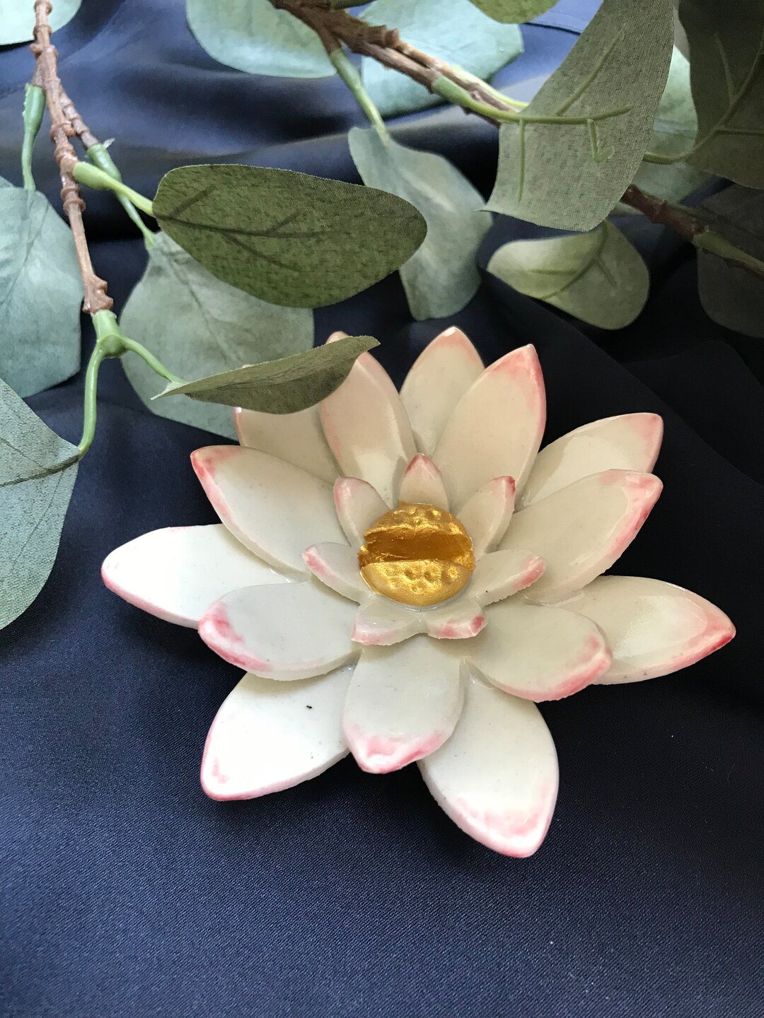 Ring Dish, Lotus Flower Ring Holder, Ceramic Jewelry Dish, Ring Holder ...
