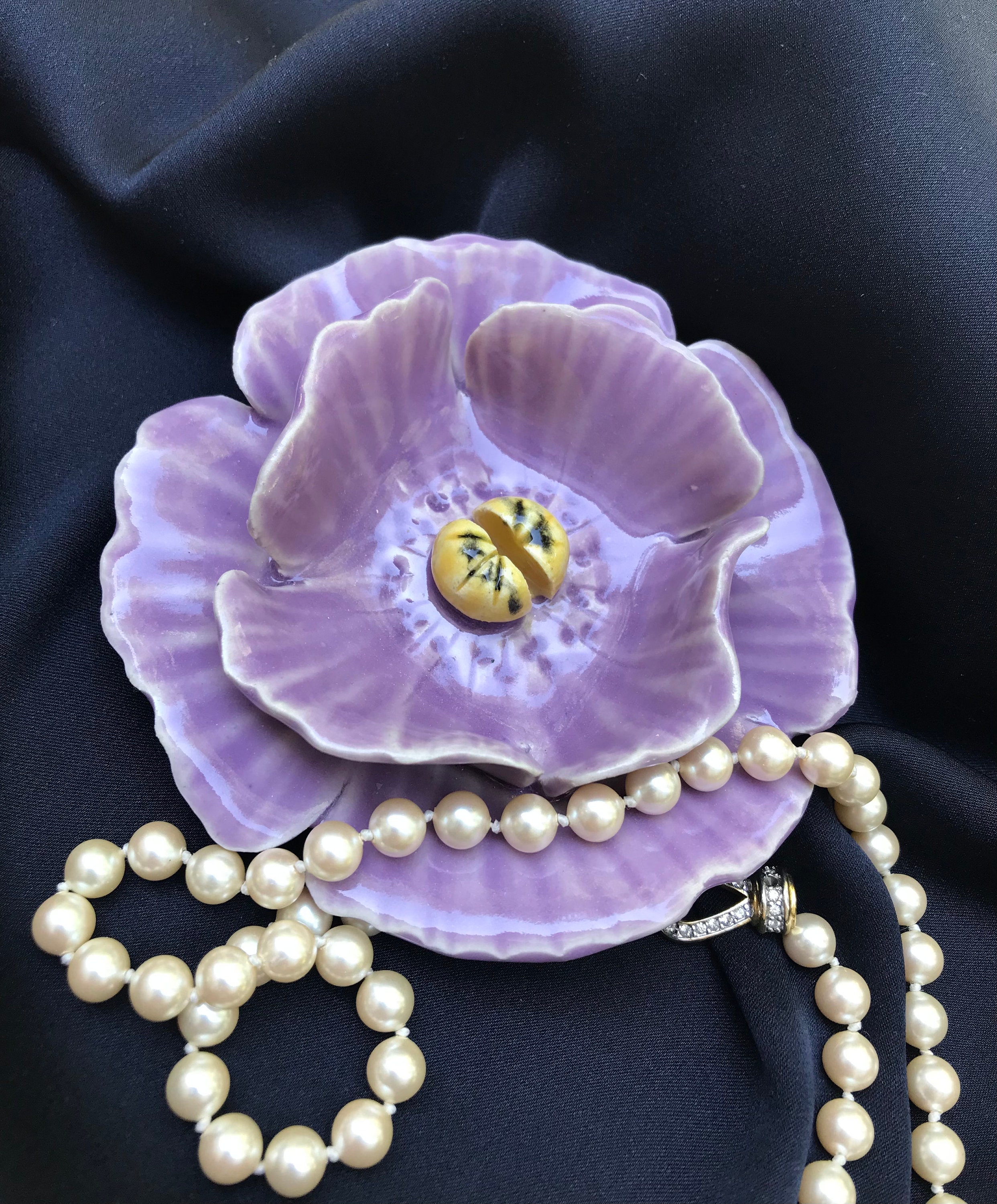 Poppy Ring Dish, Flower Ring Holder, Ceramic Jewelry Dish, Ring Holder ...