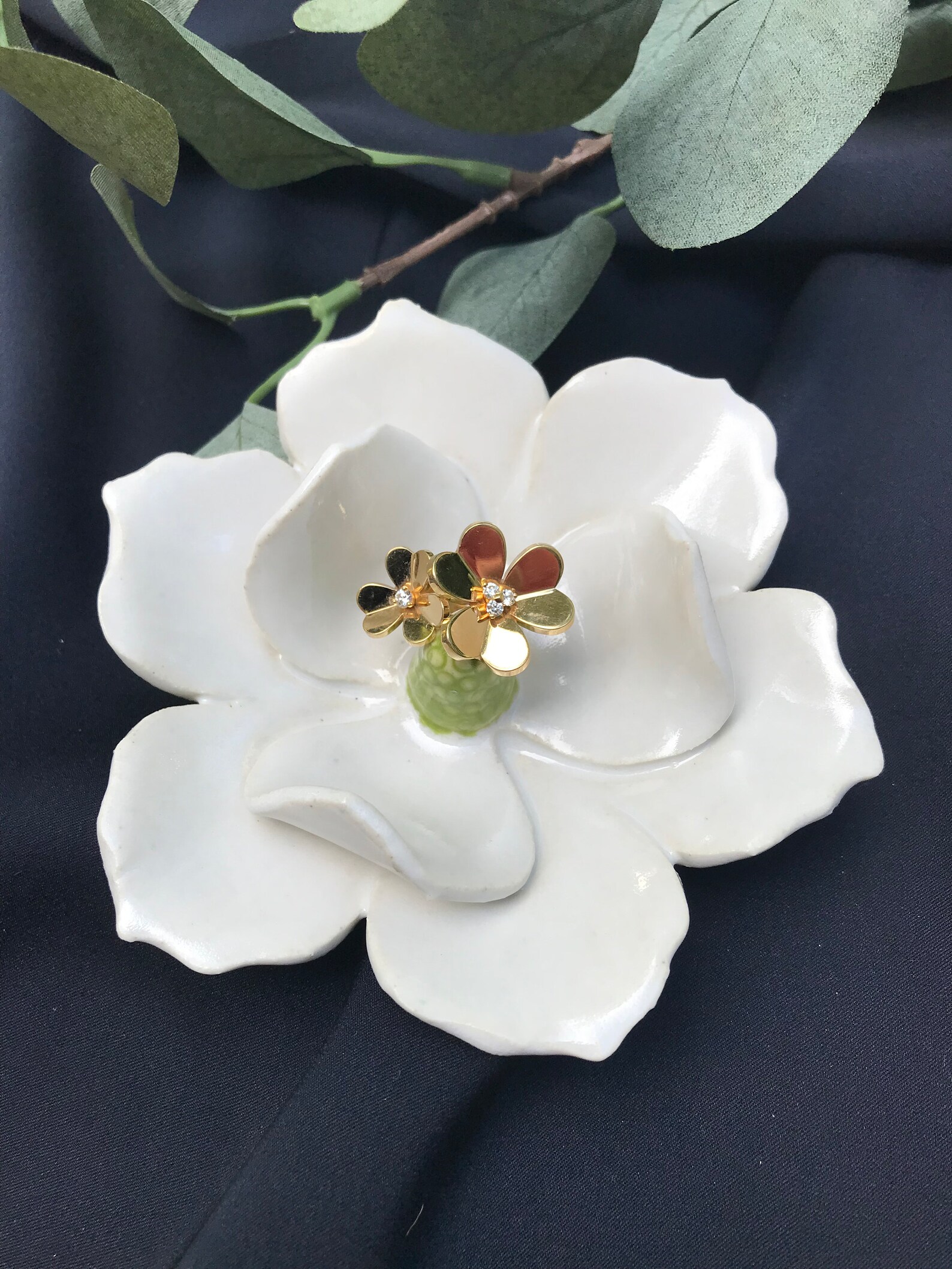 Magnolia Ring Dish, Flower Ring Holder, Jewelry Display, Ring Holder ...