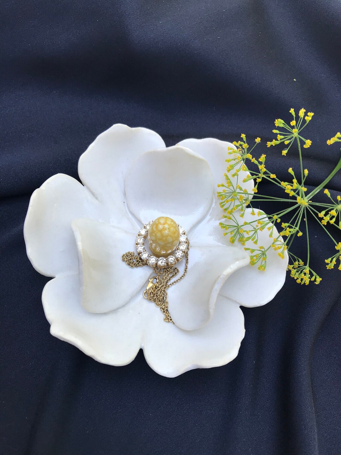 Ceramic Ring Dish, Flower Ring Holder, Ceramic Jewelry Dish, Ring ...