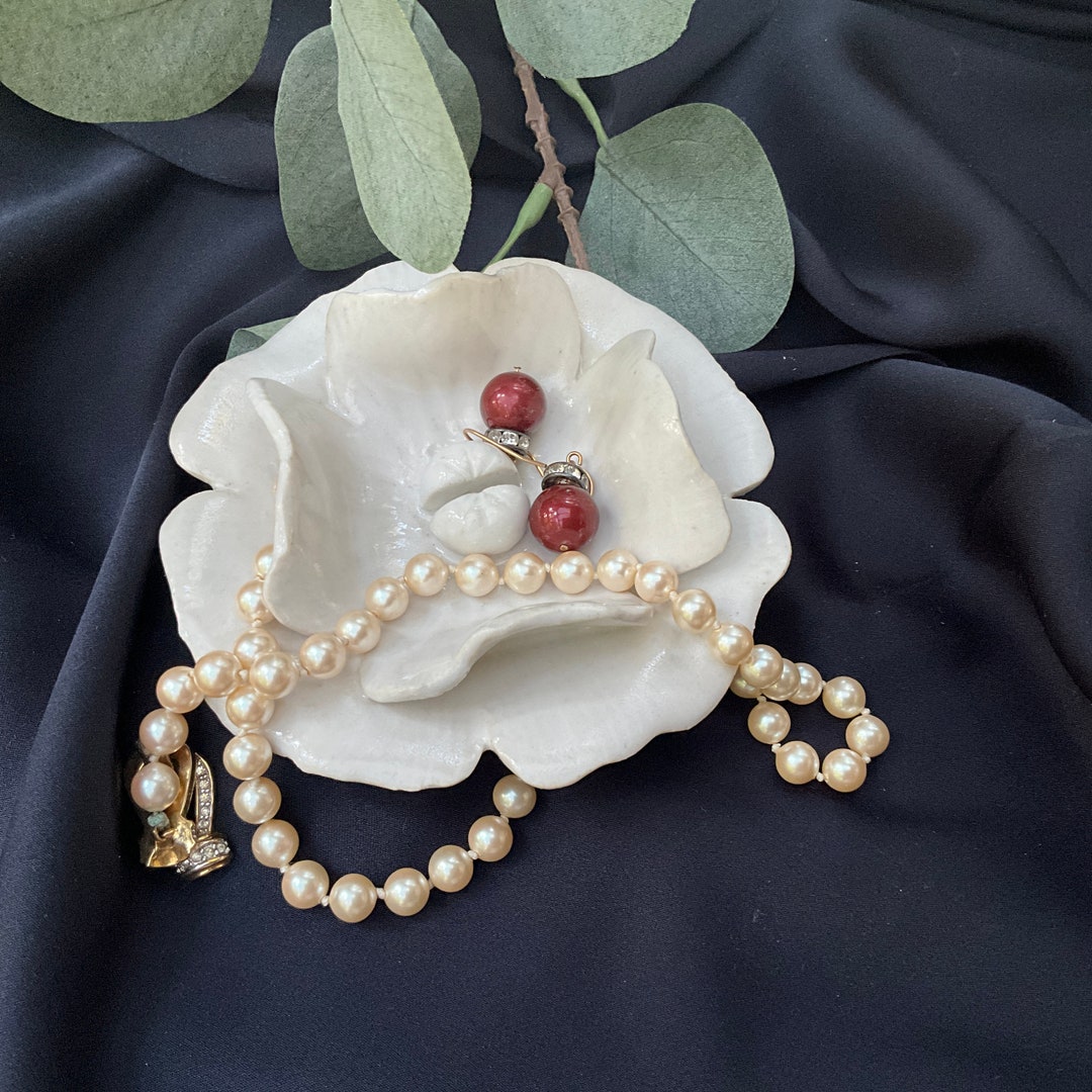 Poppy Ring Dish, Flower Ring Holder, Ceramic Jewelry Dish, Ring Holder ...