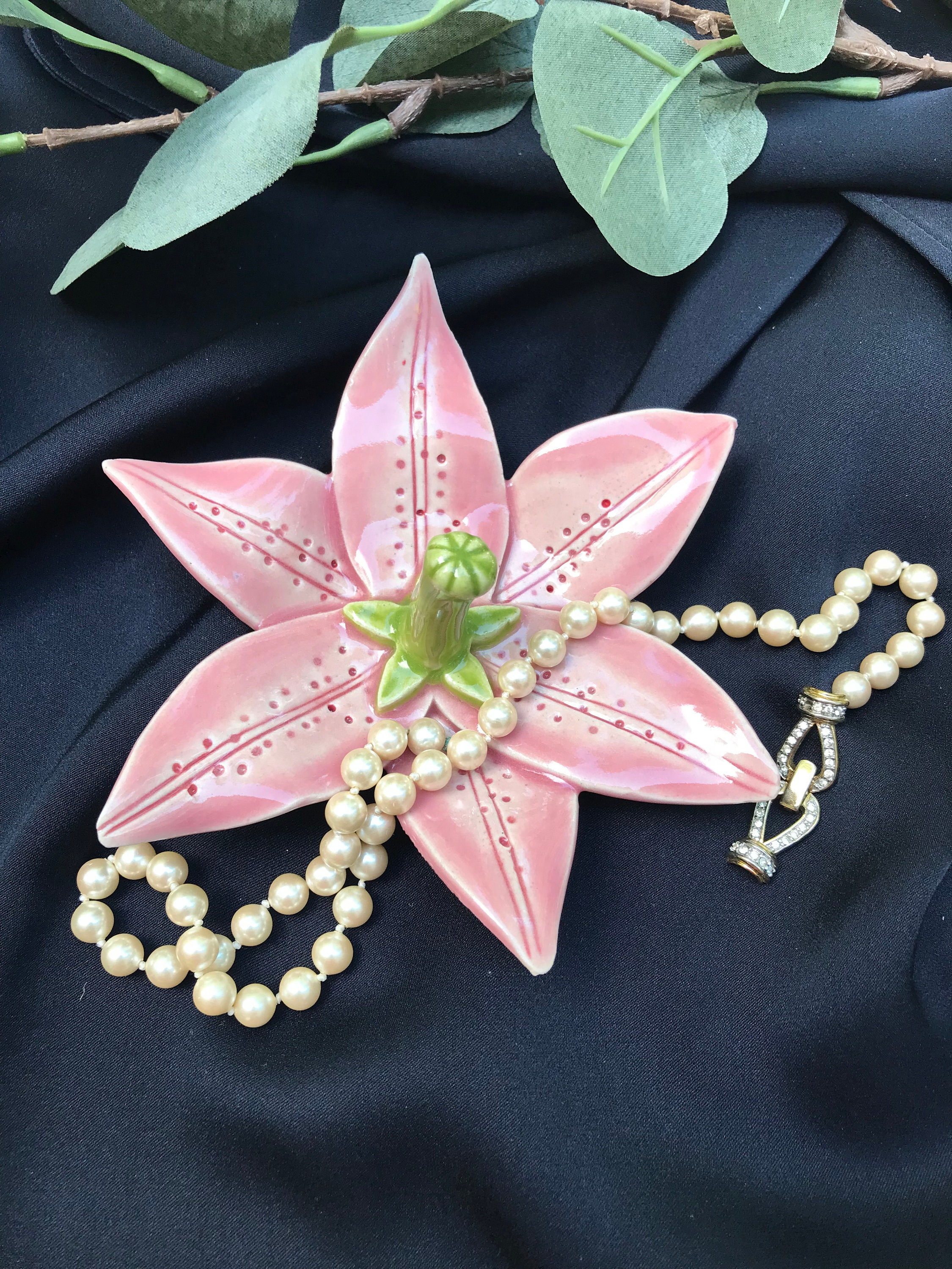 Ring Dish, Lily Ring Holder, Flower Ring Holder, Ceramic Jewelry Dish ...