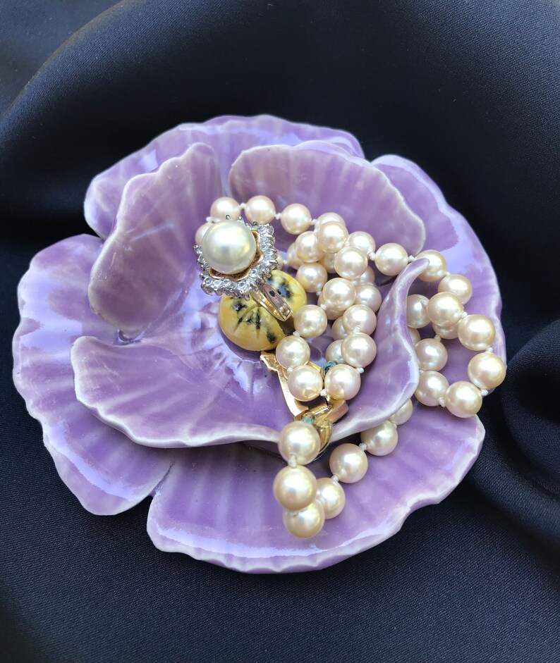 Poppy Ring Dish, Flower Ring Holder, Ceramic Jewelry Dish, Ring Holder ...