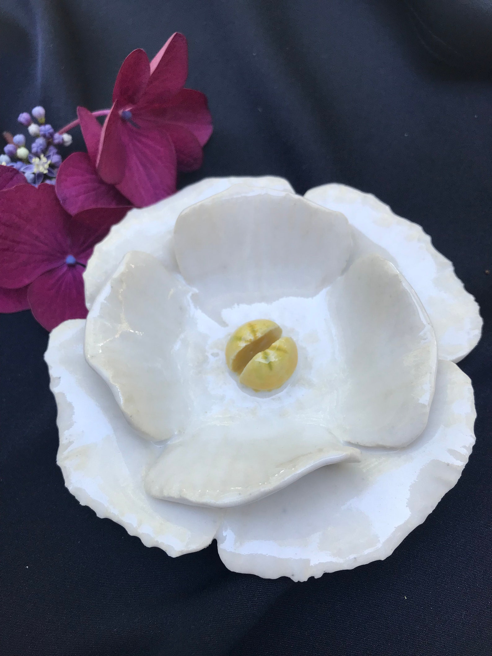 Poppy Ring Dish, Flower Ring Holder, Ceramic Jewelry Dish, Ring Holder ...
