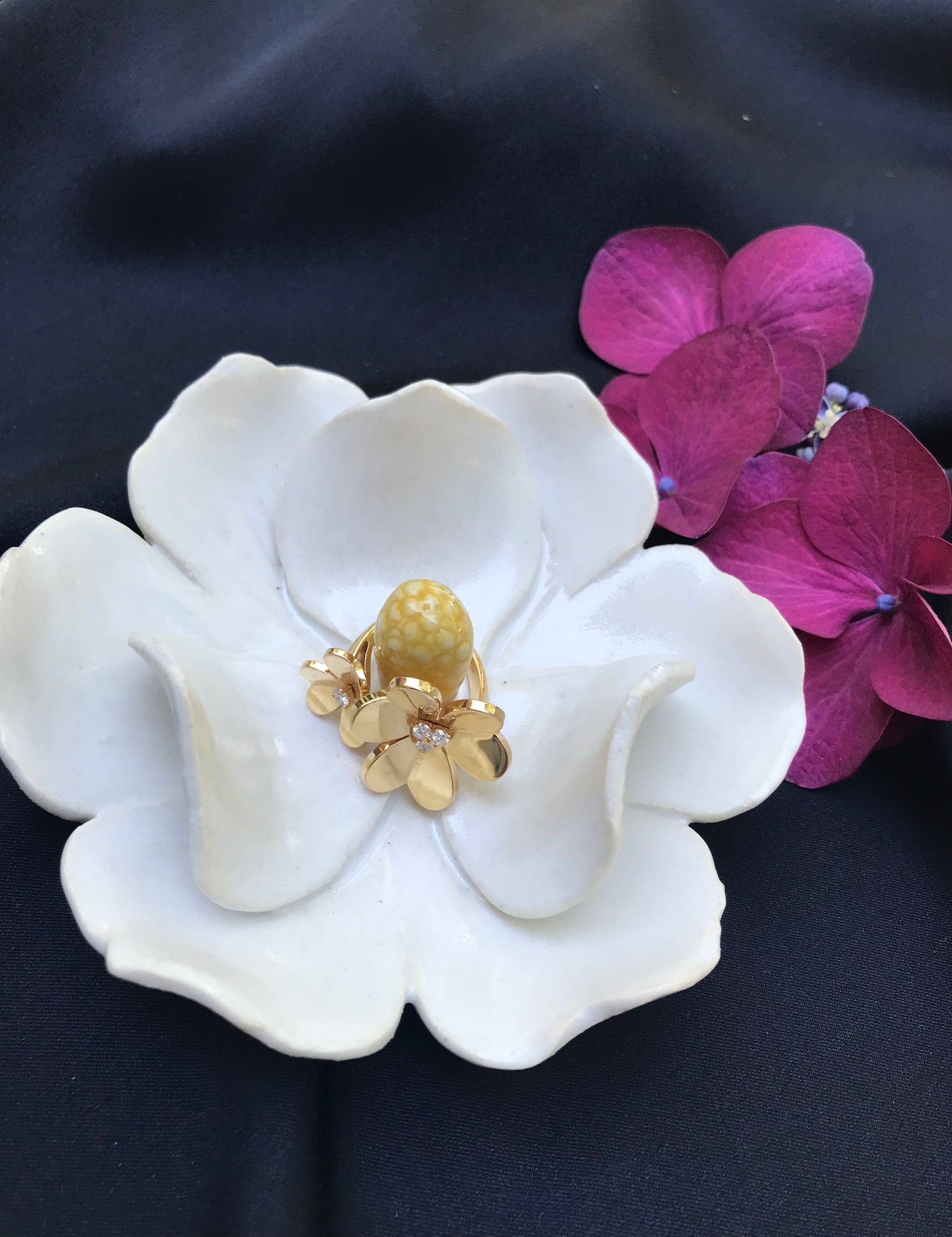 Ceramic Ring Dish, Flower Ring Holder, Ceramic Jewelry Dish, Ring ...