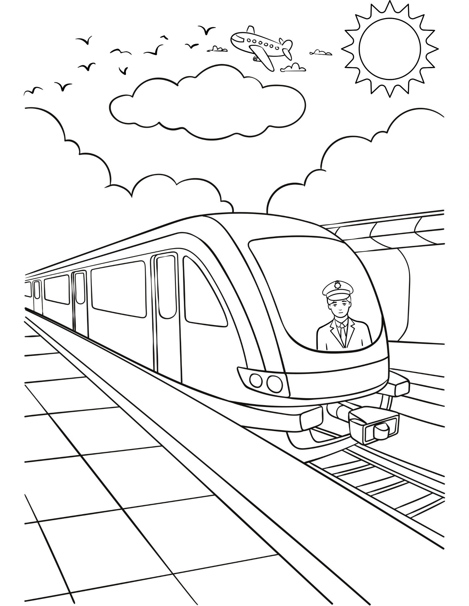 Cars Planes and Trains Coloring Sheets - Etsy