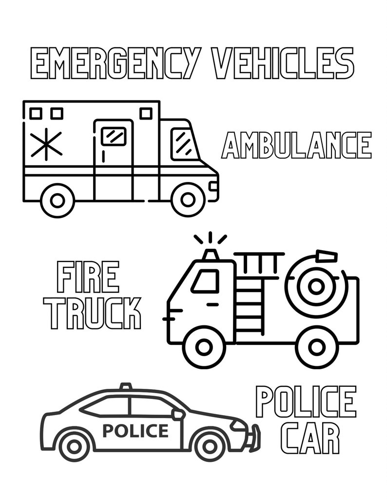 Cars Planes and Trains Coloring Sheets - Etsy