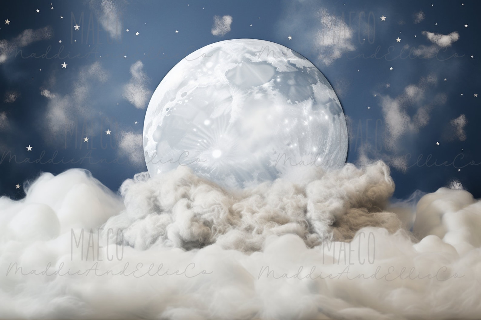 Moon Newborn Photography Background, Newborn Digital Backdrop, Dreamy ...