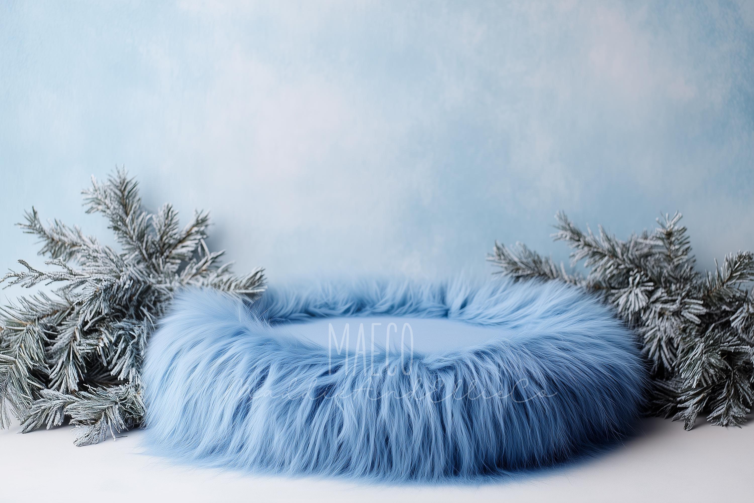 Blue Newborn Digital Backdrop, Newborn Composite, Blue Fur Backdrop ...