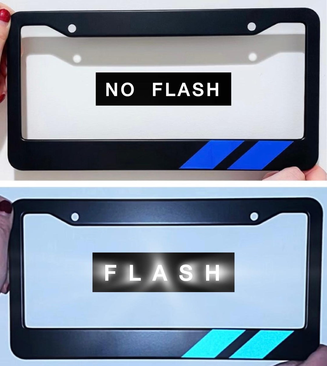 MOPAR Reflective Blue Hash Marks License Plate Frame - Etsy