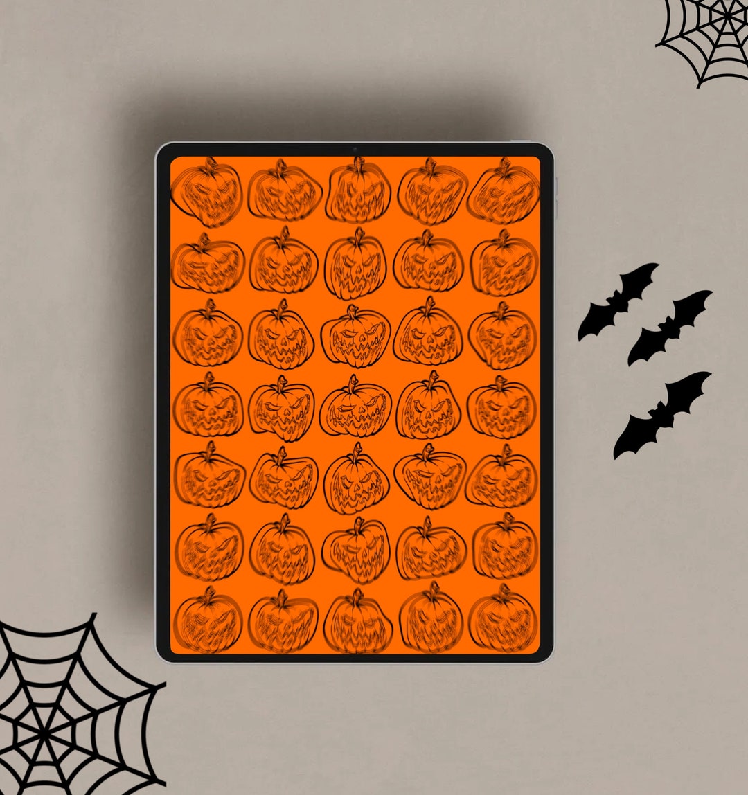 Halloween iPad Lockscreen Spooky Pumpkin Wallpaper for iPad or iPhone ...