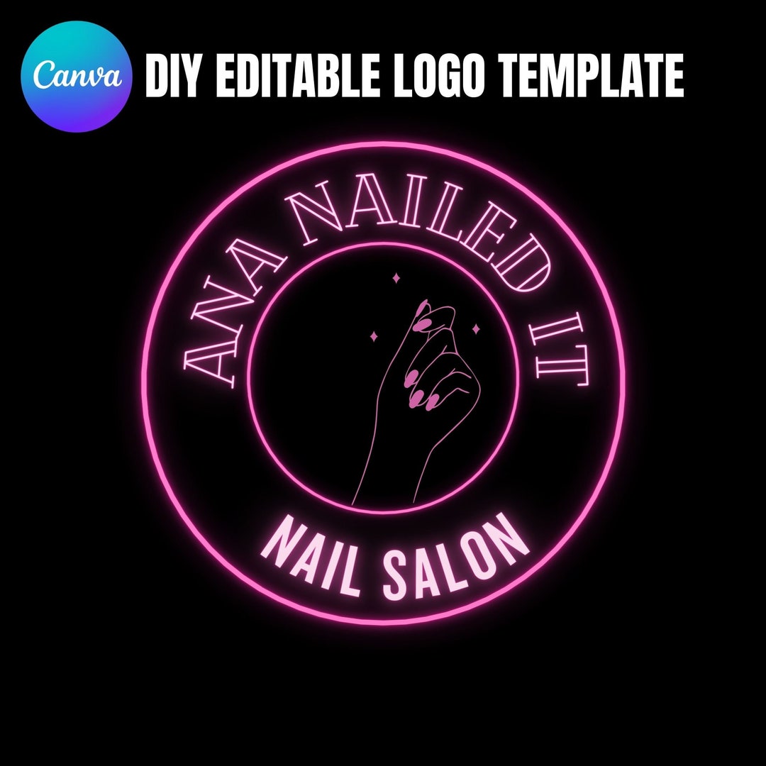 DIY Nail Salon Logo Design | Small Business Logo | Nail Logo | Editable ...