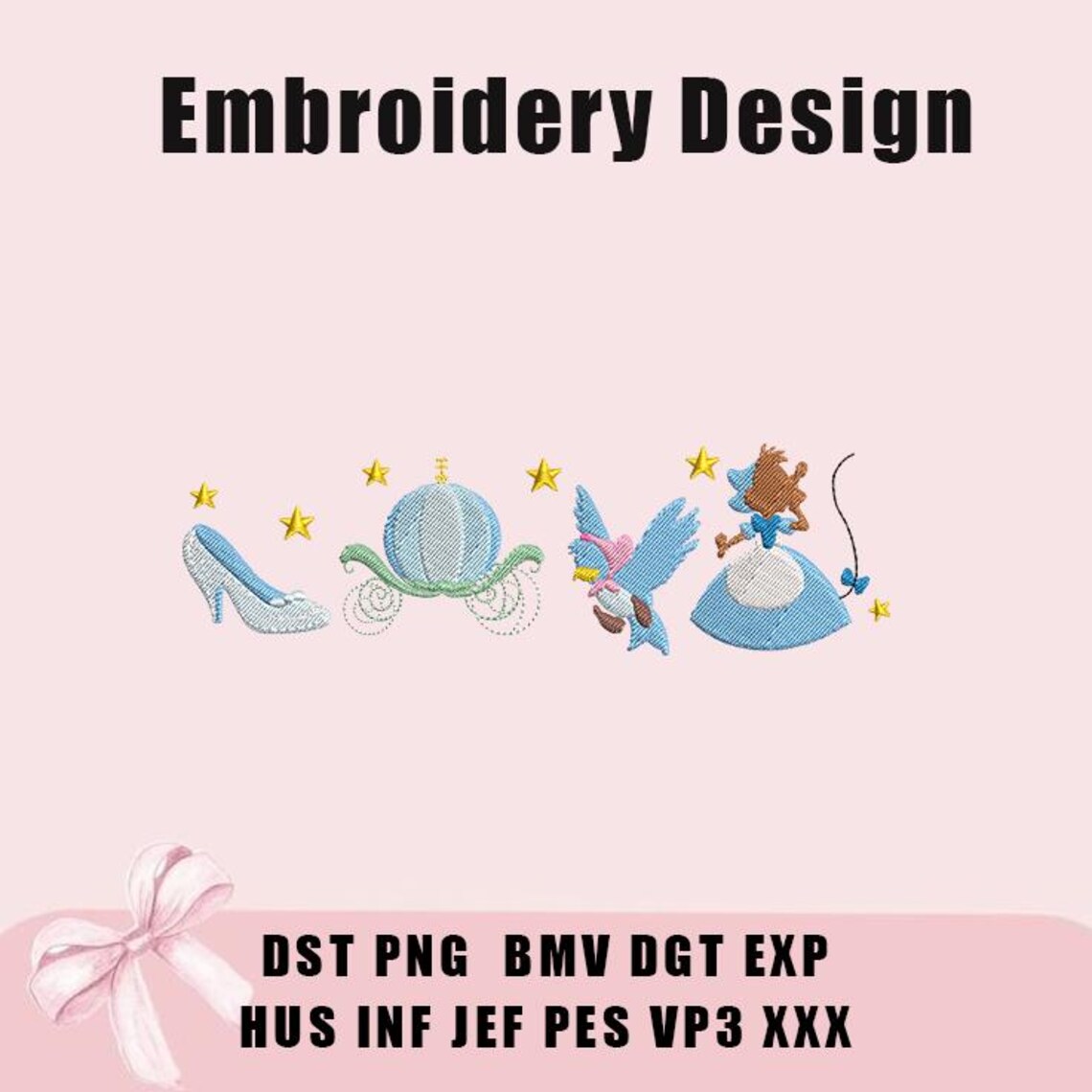 Cinderella Machine Embroidery Design, Princess Embroidery Designs ...