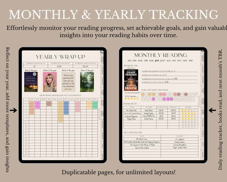 Digital Reading Journal, Book Review & Library Tracker for Goodnotes ...