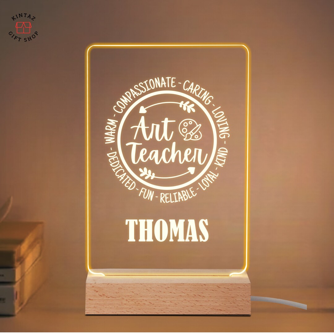 Art Teacher Led Lamp, Custom Artist Night Light, Art Lover Gifts ...