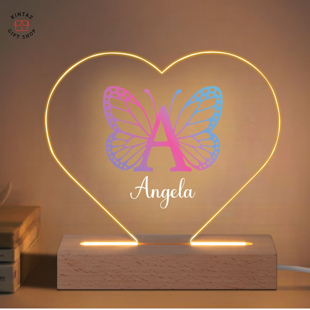 Personalised LED Nursery Lamp With Name, Kids Night Light Gift ...