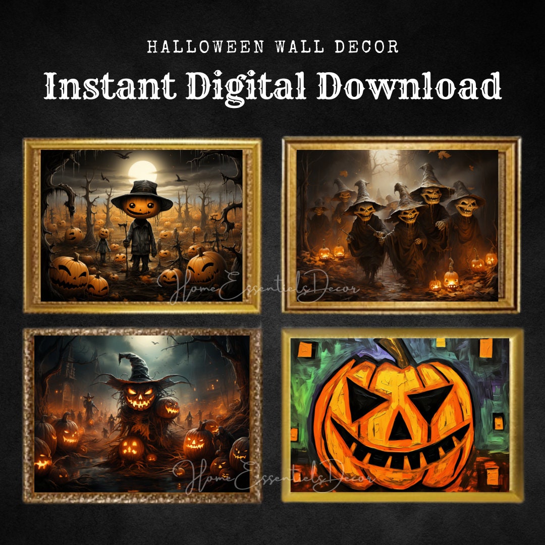 Halloween Printable Art | Spooky Wall Art Decor | Halloween Instant ...