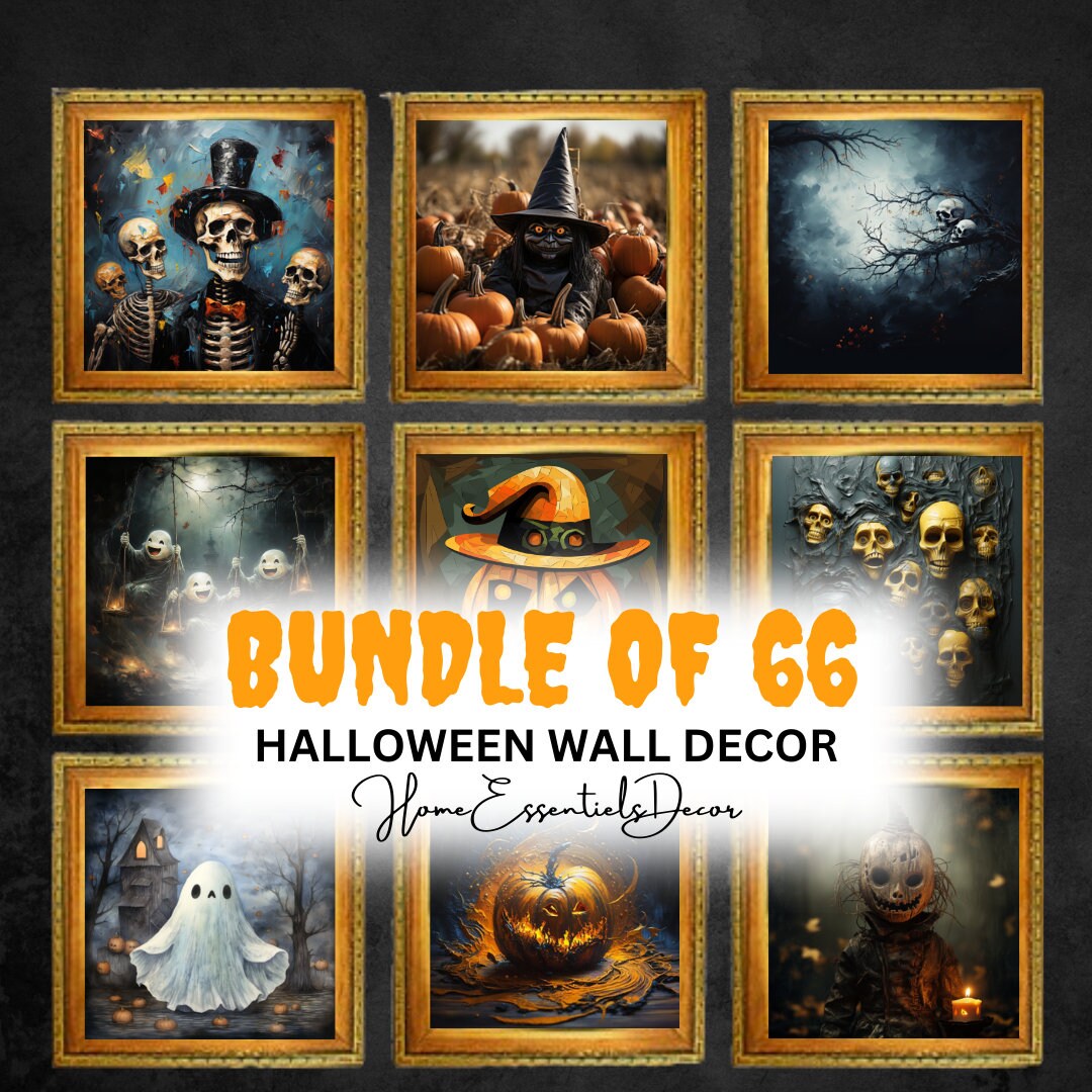 Spooky Halloween Print Set | Gallery Wall Art | 66 Square Digital ...