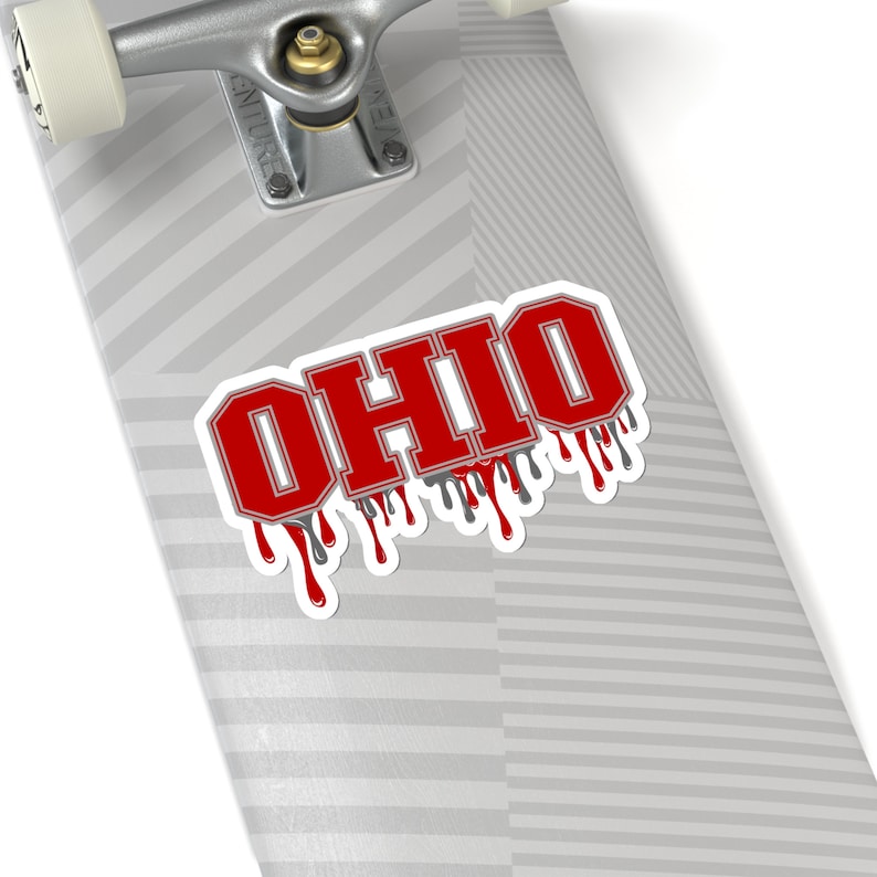 Ohio, Sticker, Bleed Scarlet and Gray, Kiss-cut, Cool Background Design ...