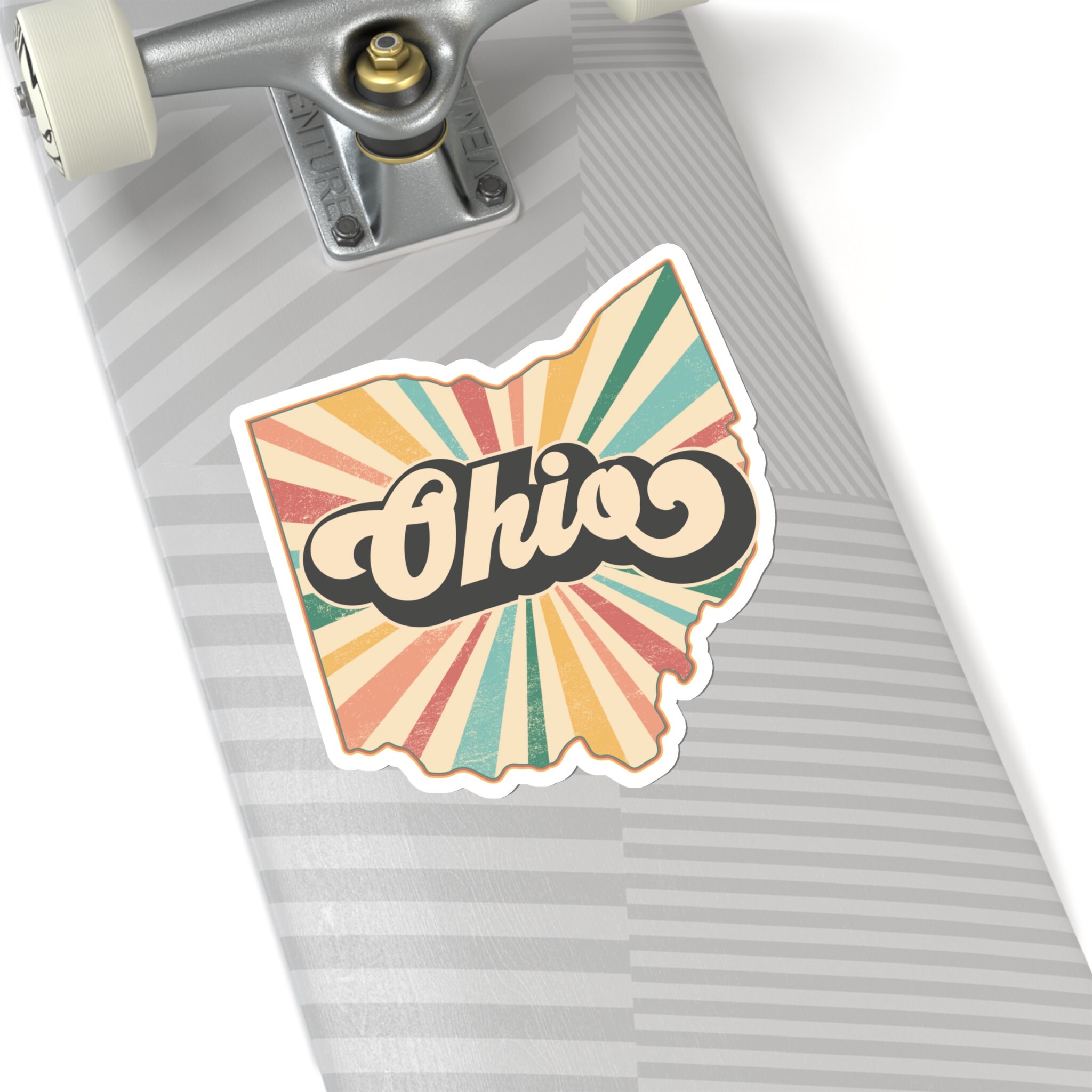 State of Ohio Retro Sticker, Kiss-cut Stickers, Cool Background Design ...