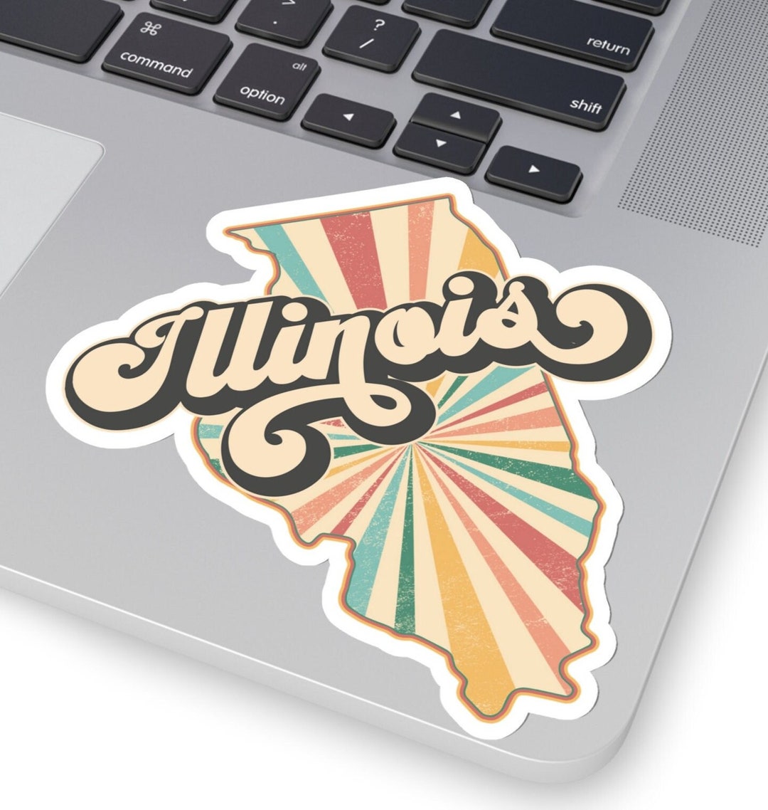 State of Illinois, Retro Sticker, Kiss-cut Stickers, Cool Background ...