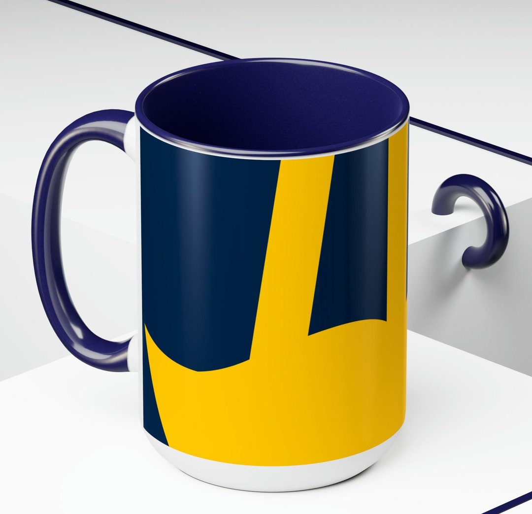 Michigan Helmet, Coffee Cup, Mug, Two-tone Coffee Mugs, 15oz,, Sports ...
