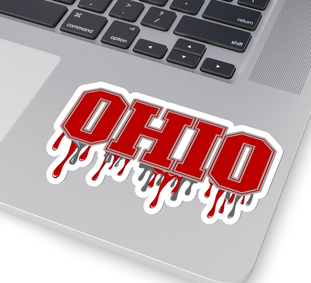 Ohio, Sticker, Bleed Scarlet and Gray, Kiss-cut, Cool Background Design ...