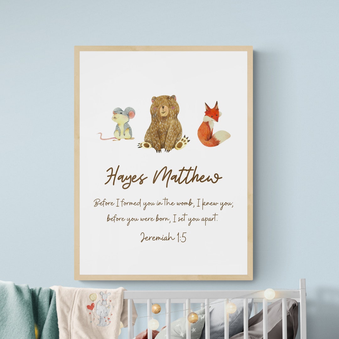 Before I Formed You in the Womb • Jeremiah 1:5 • Christian Nursery ...