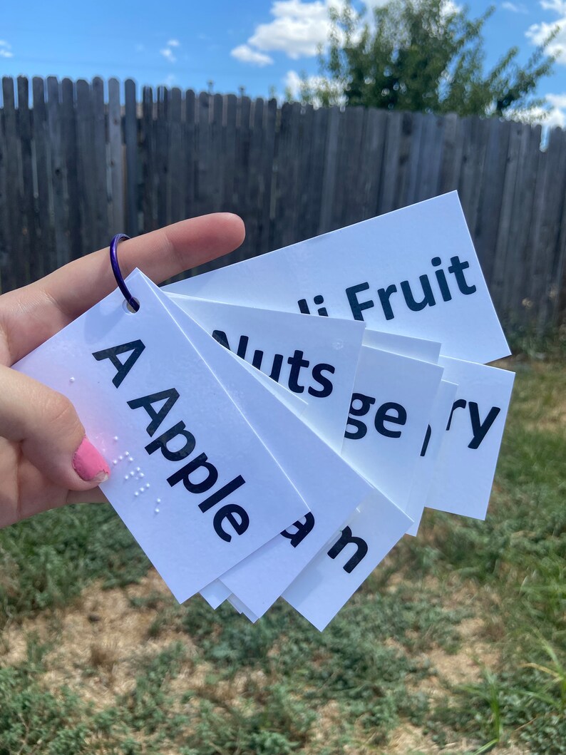 Braille Food Alphabet Flash Cards - Etsy Braille Food Alphabet Flash Cards - Etsy
