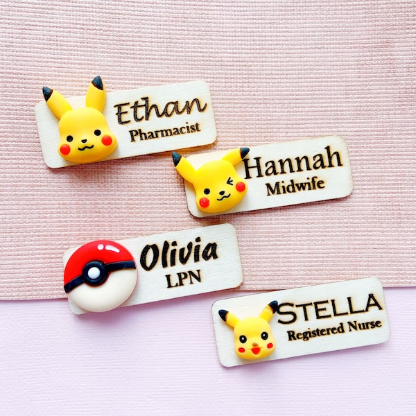 Pikachu Name Badge - Etsy