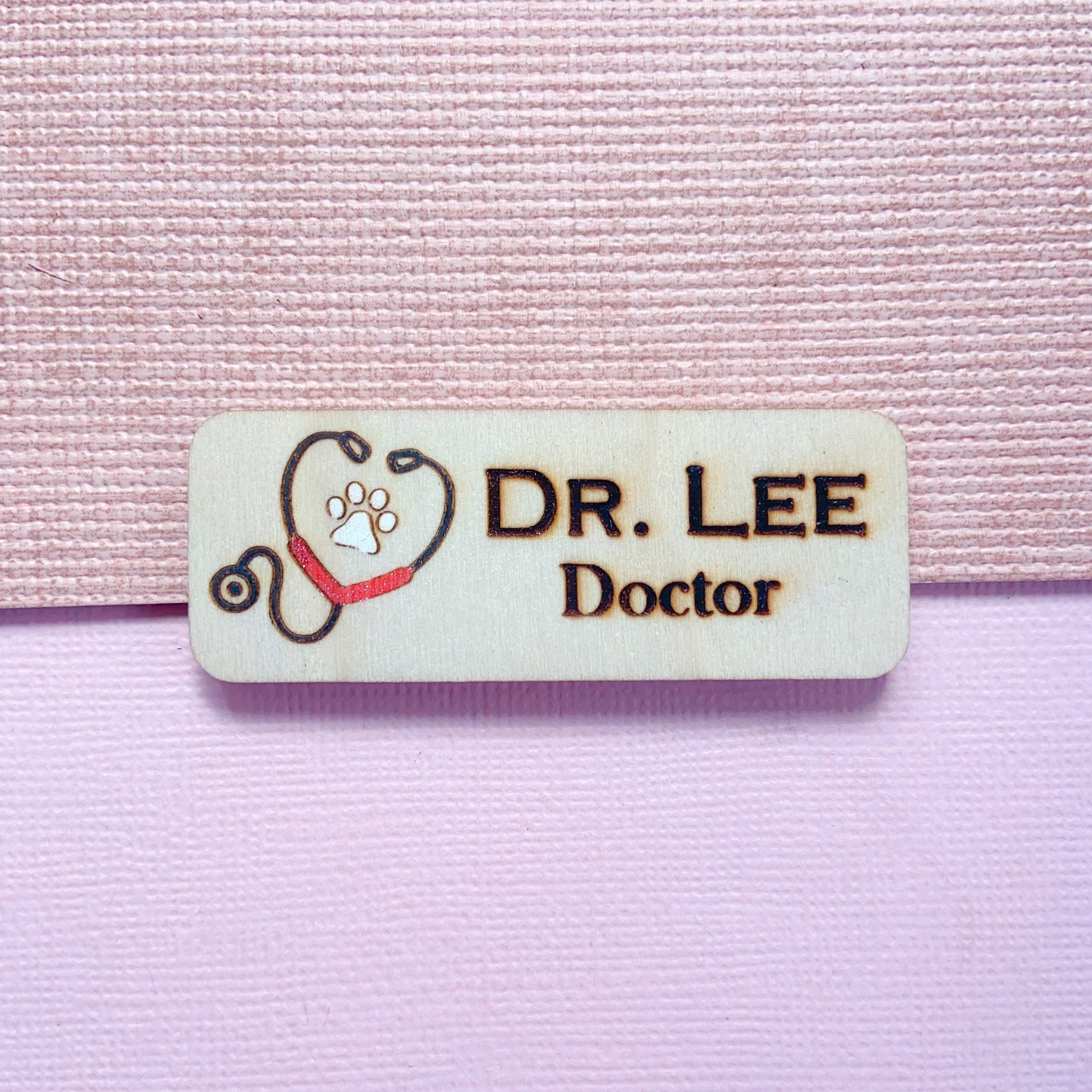 Veterinary Animals Clinic Wooden Name Badge Tag / VET Nurse ...