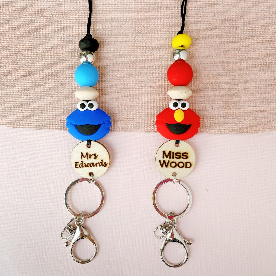 Personalized Cartoon Monster Lanyard: Teacher, Office ID, Key Lanyard ...
