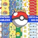 14 Pokemon Digital Paper, Maximum Quality 300 Dpi, Instant Download ...