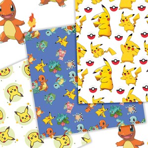 14 Pokemon Digital Paper, Maximum Quality 300 Dpi, Instant Download ...
