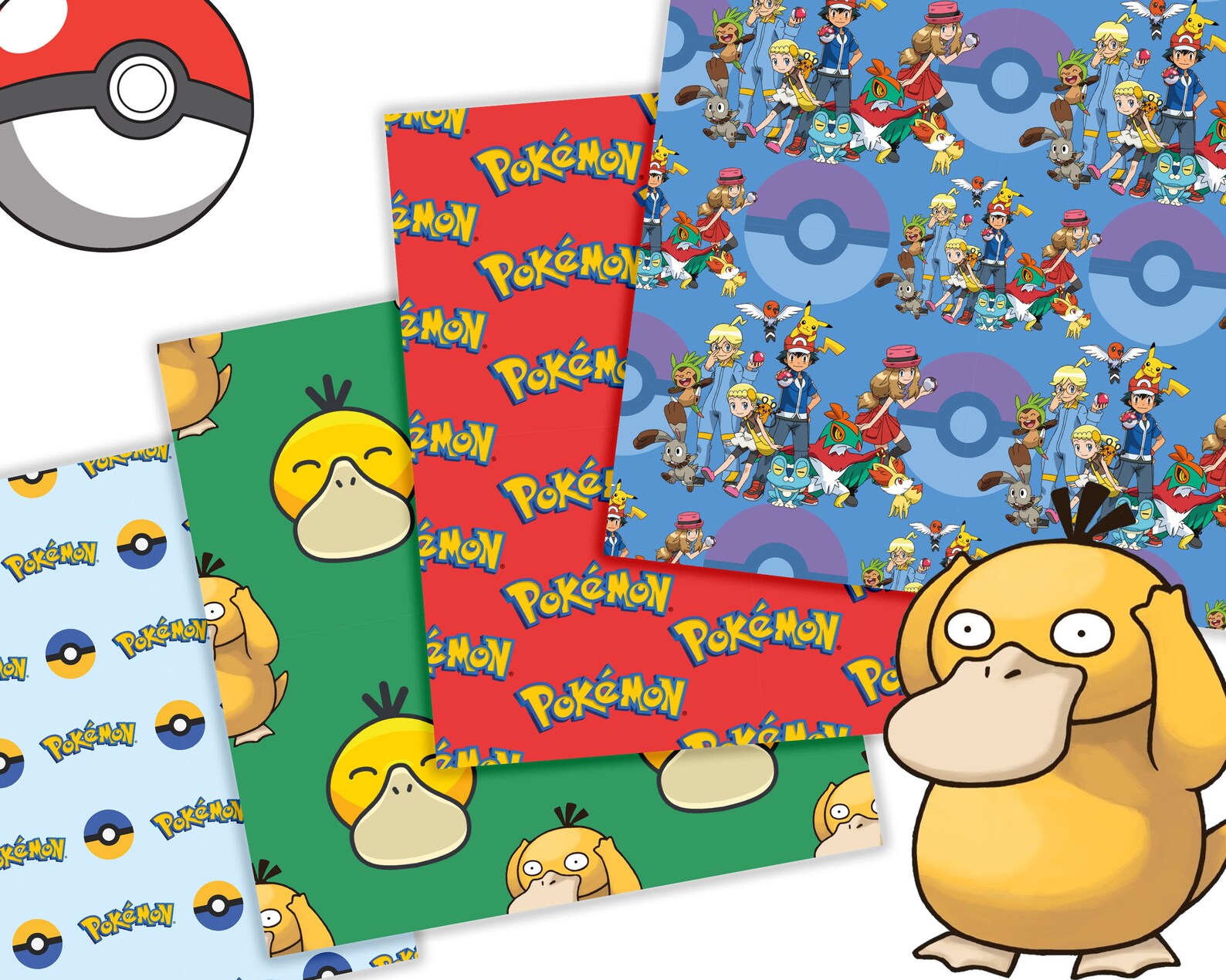 14 Pokemon Digital Paper, Maximum Quality 300 Dpi, Instant Download ...